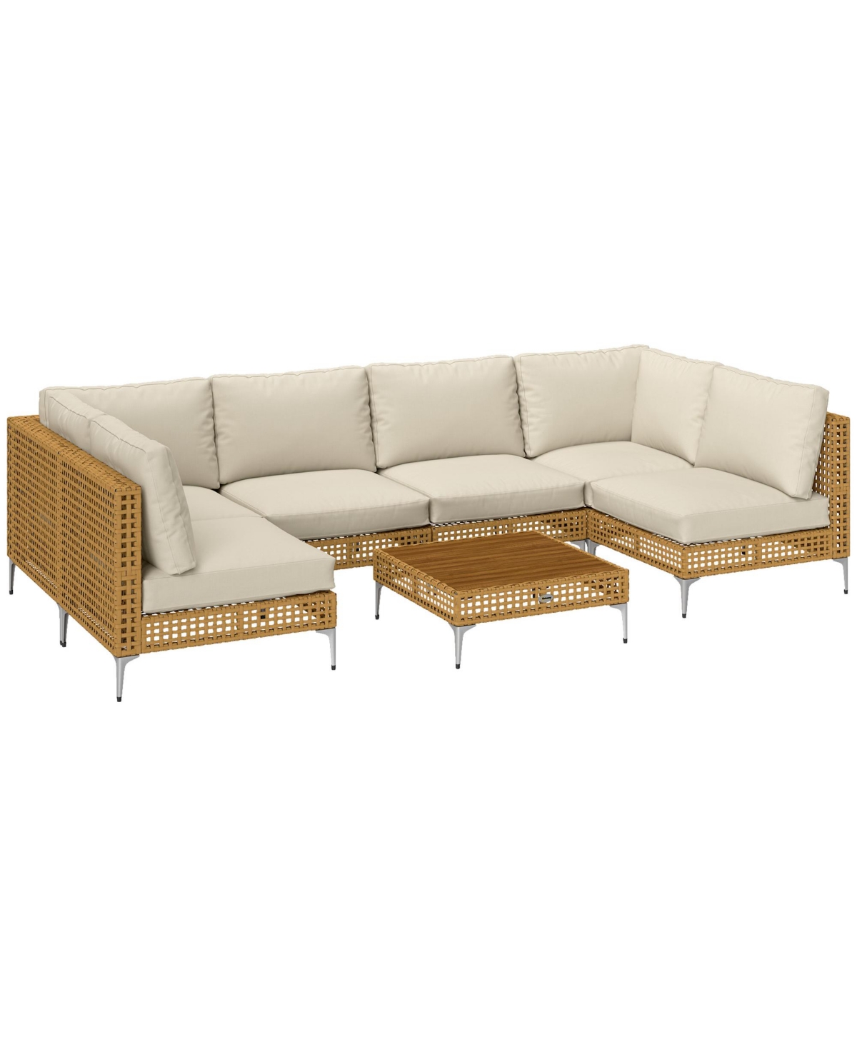 Click here for Outsunny 7 Piece Wicker Patio Furniture Set Outdoo... prices