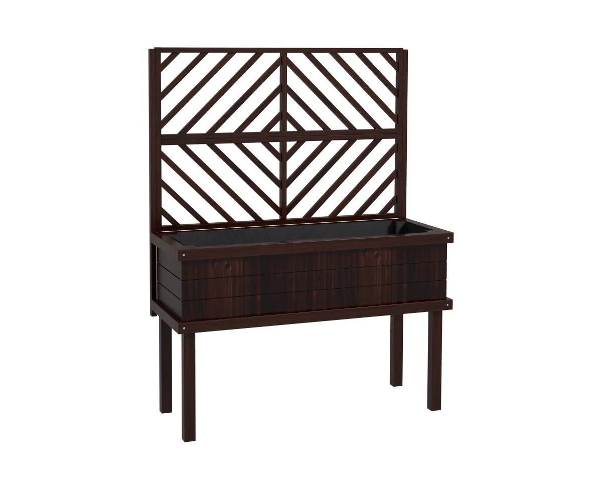 Click here for Espresso Fir Wood Elevated Raised Garden Bed With... prices