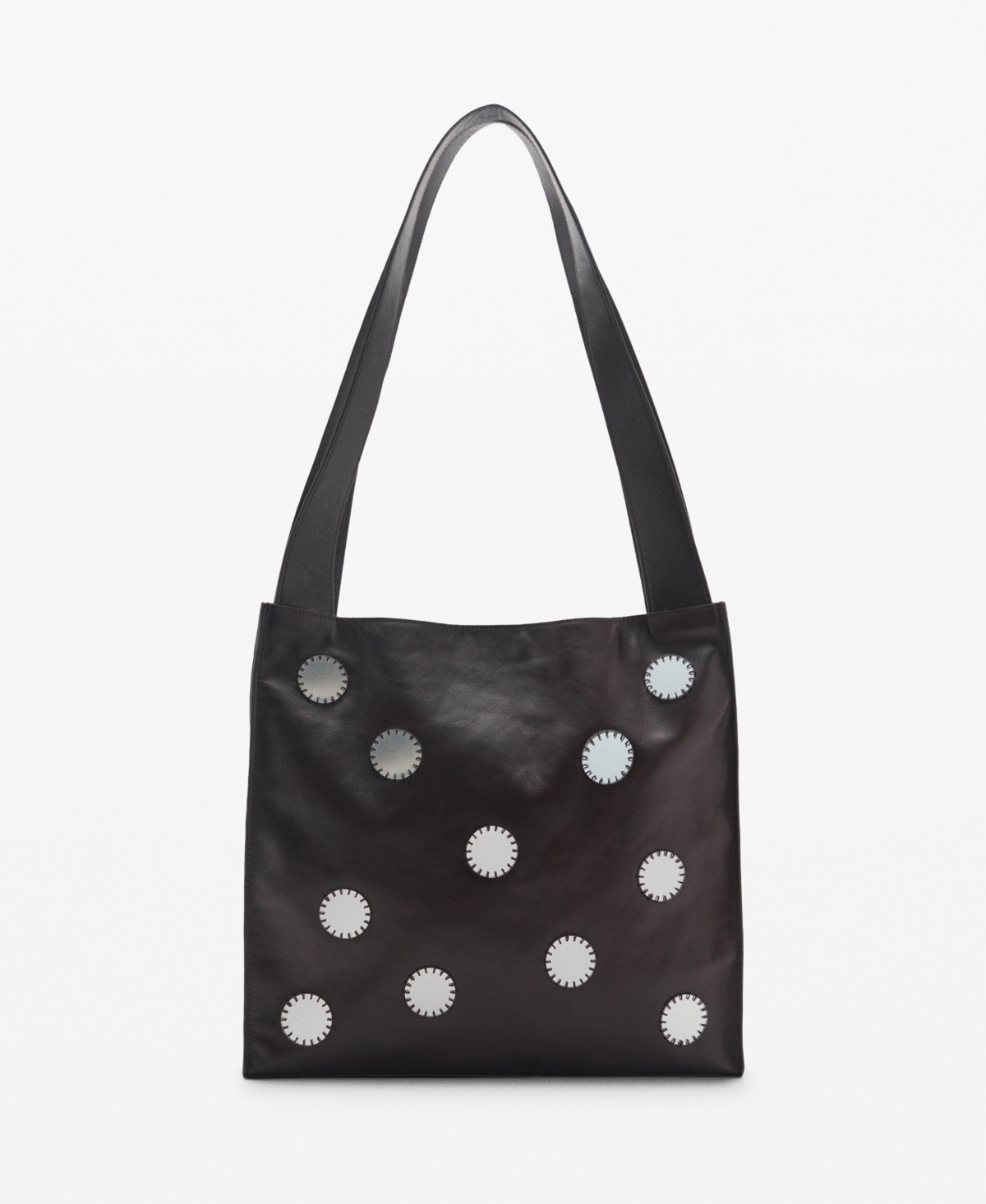 Click here for Mango Womens Double-Handle Leather Shoulder Bag -... prices
