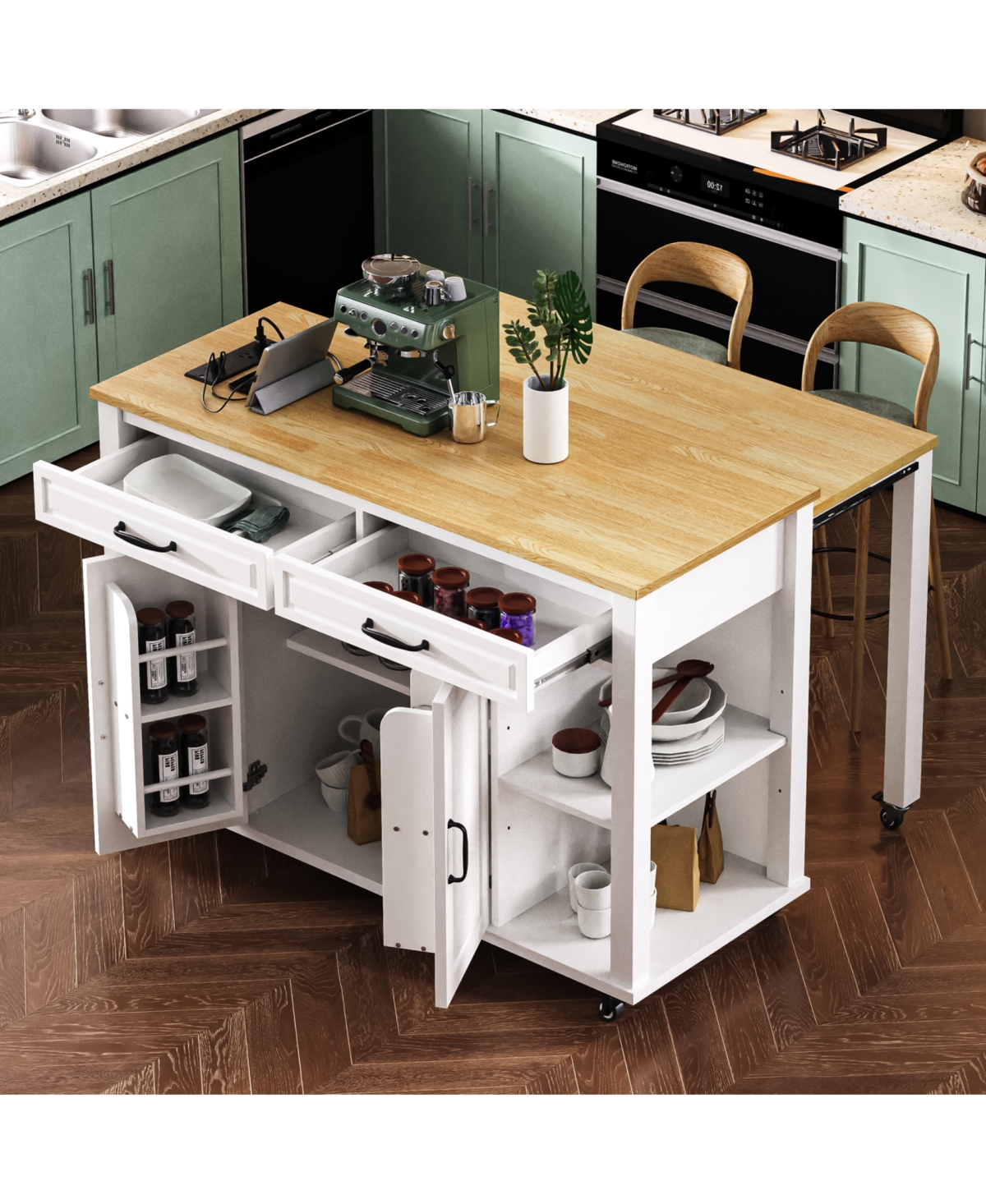 Click here for Streamdale 47" Extendable Kitchen Island with... prices