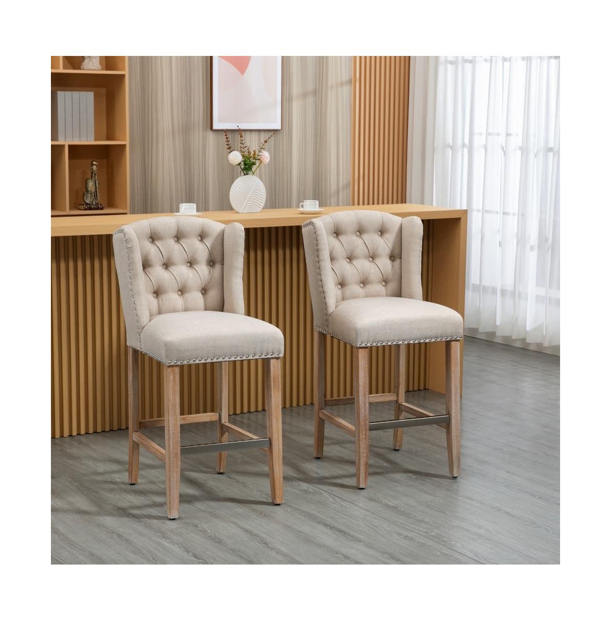 Click here for Set of 2 Counter Height Bar Stools with Solid Wood... prices