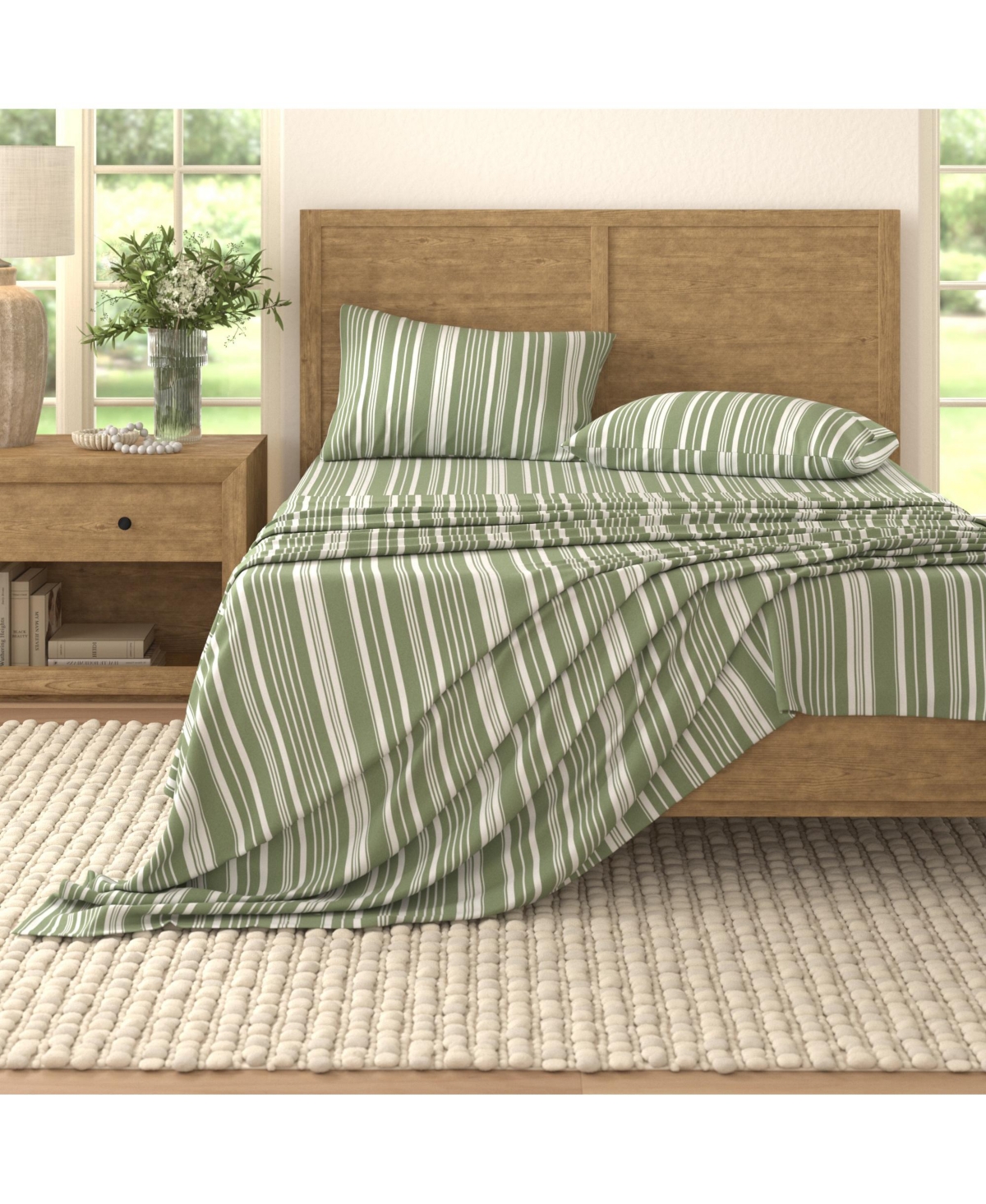 Click here for Linery & Co. Striped Brushed Microfiber Bed Sheet... prices