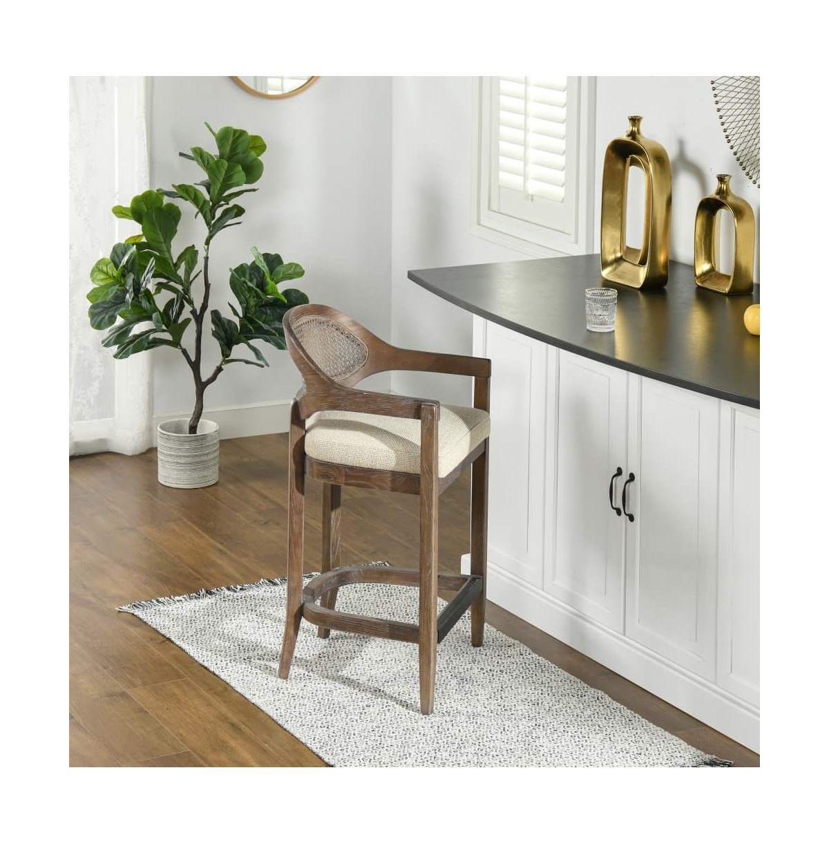 Click here for Mid-Century Modern 26" Counter Stool  Cane Ba... prices