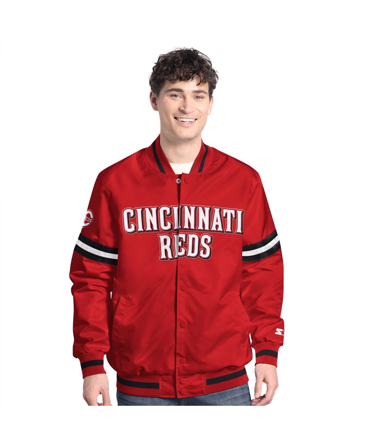 Click here for Starter Mens Red Cincinnati Reds Scout Full-Snap V... prices