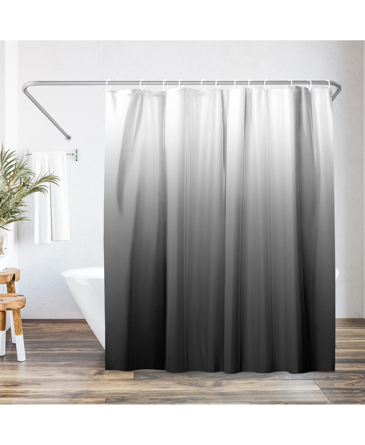 Click here for Americanflat 71x74 Ombre Grey Shower Curtain - Wat... prices