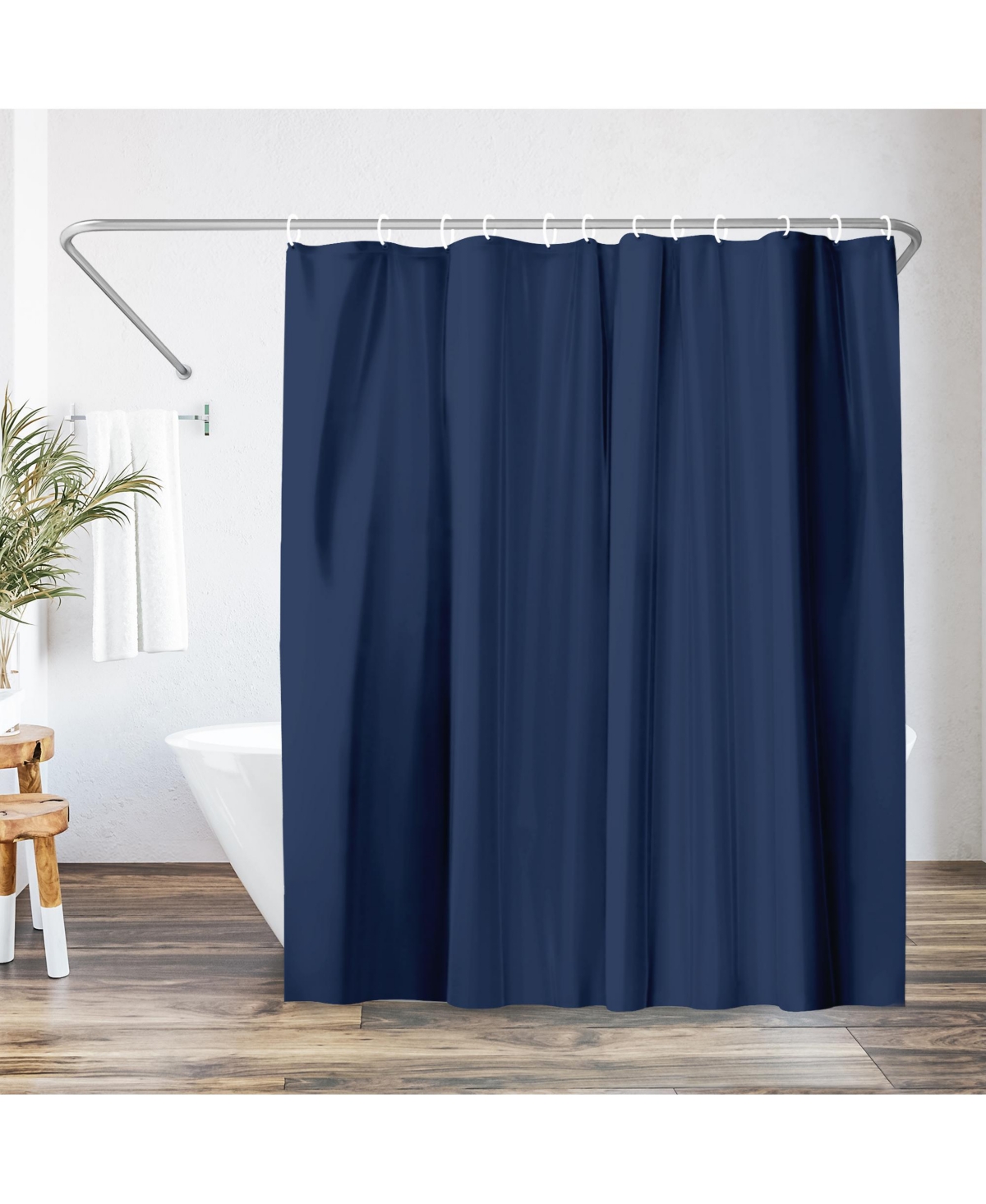 Click here for Americanflat 71x74 Solid Blue Shower Curtain - Wat... prices