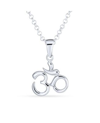 Bling Jewelry Yoga Aum Om Symbol Pendant Necklace in Sterling Silver 18 ...