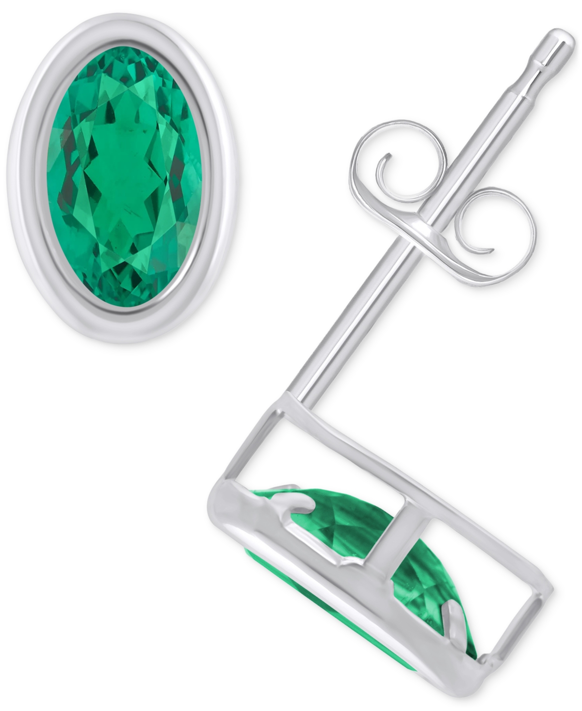 Click here for Macys Created Sapphire Oval Stud Earrings (1-1/2 c... prices
