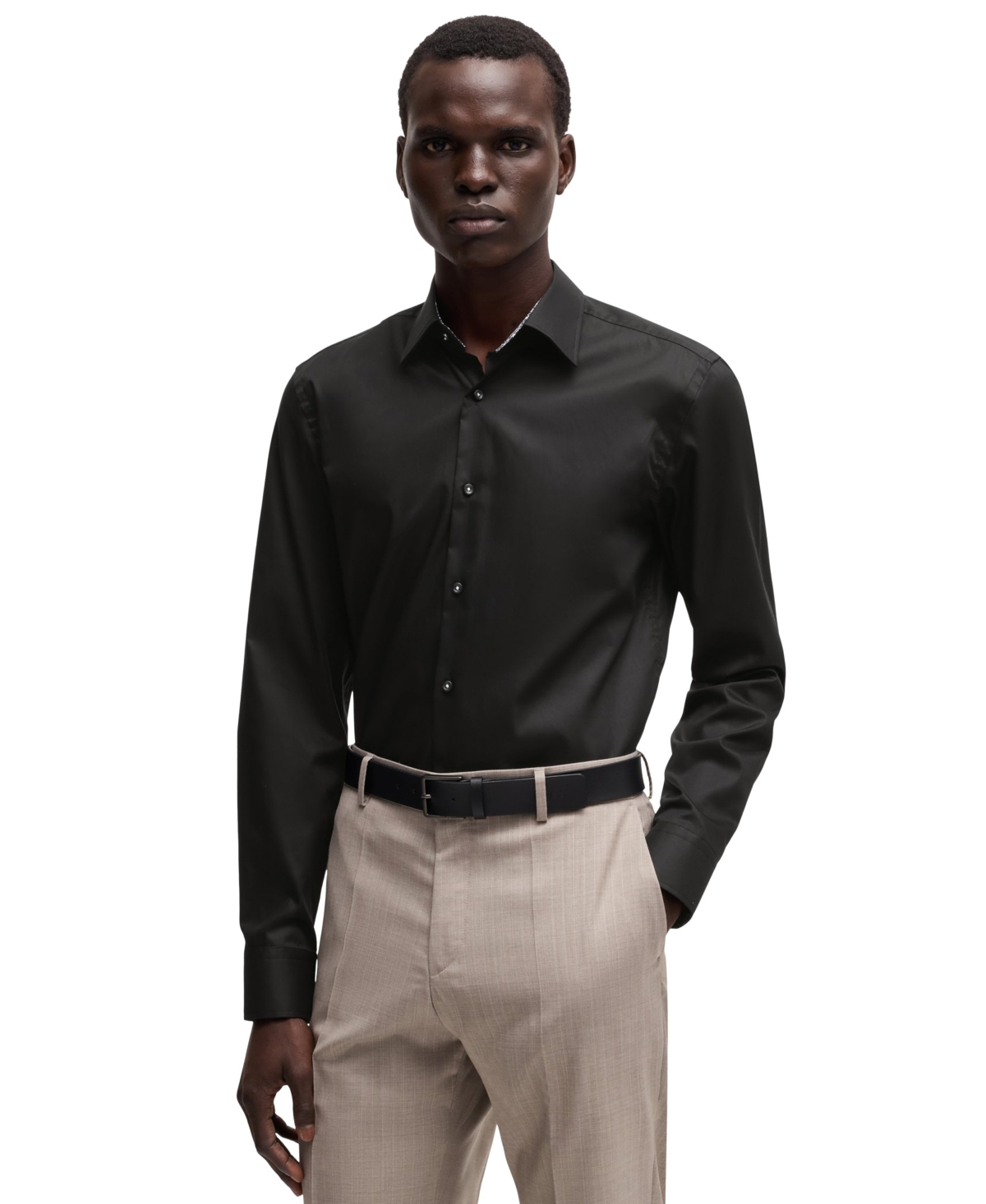 Click here for Boss by Hugo Boss Mens Easy-Iron Slim-Fit Poplin S... prices