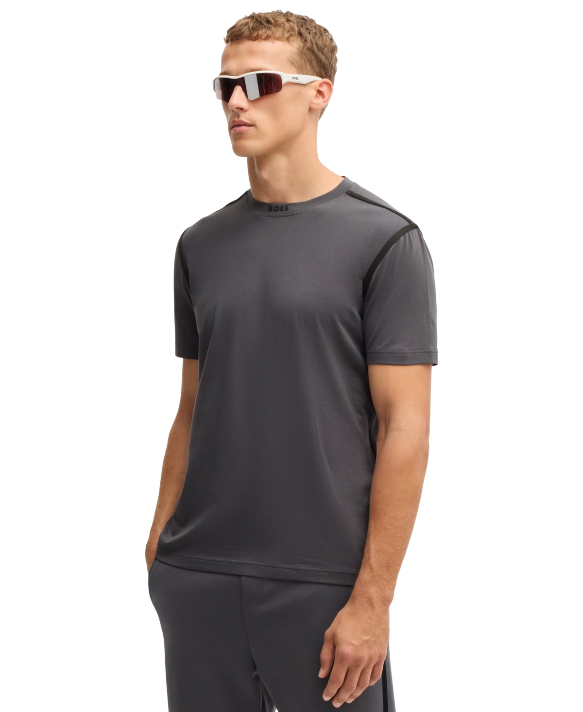 Click here for Boss by Hugo Boss Mens Tape Trim Regular-Fit T-Shi... prices