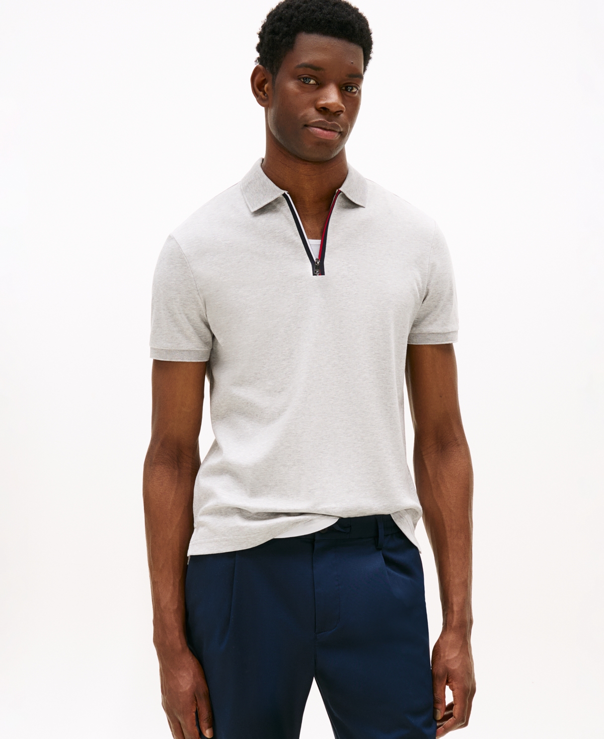 Click here for Tommy Hilfiger Mens Regular-Fit Interlock Zip Polo... prices