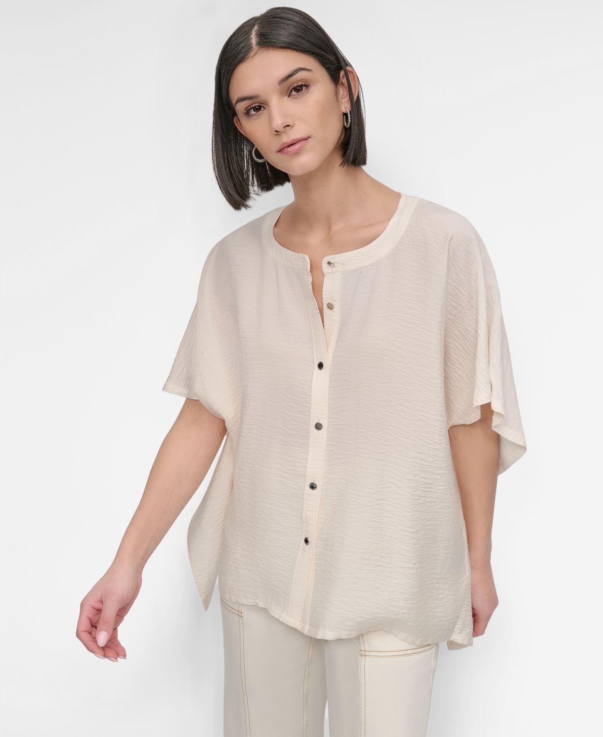 Click here for Dkny Womens Flowy Voile Top - Coconut prices