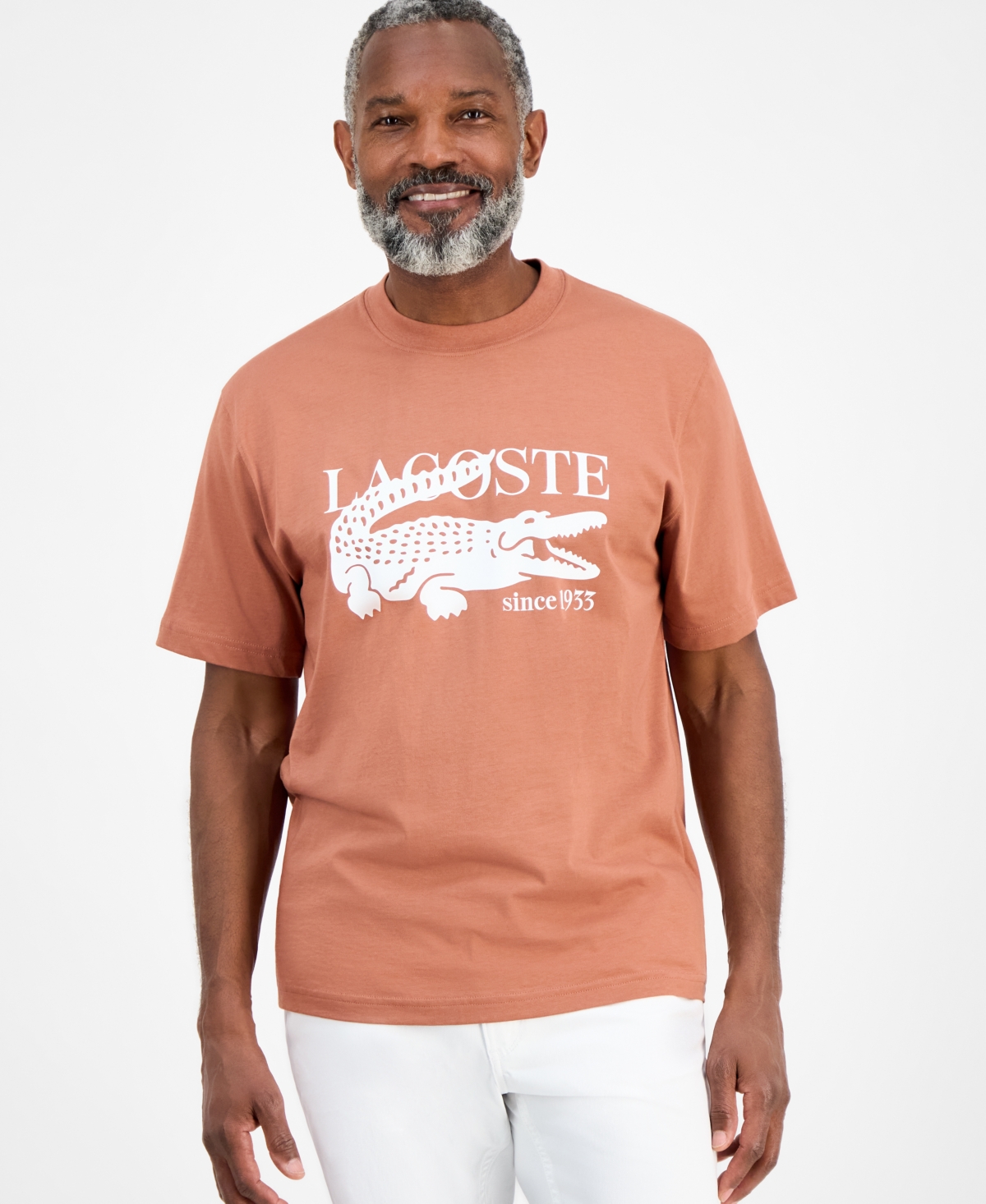 Click here for Lacoste Mens Classic-Fit Logo Crocodile Graphic T-... prices