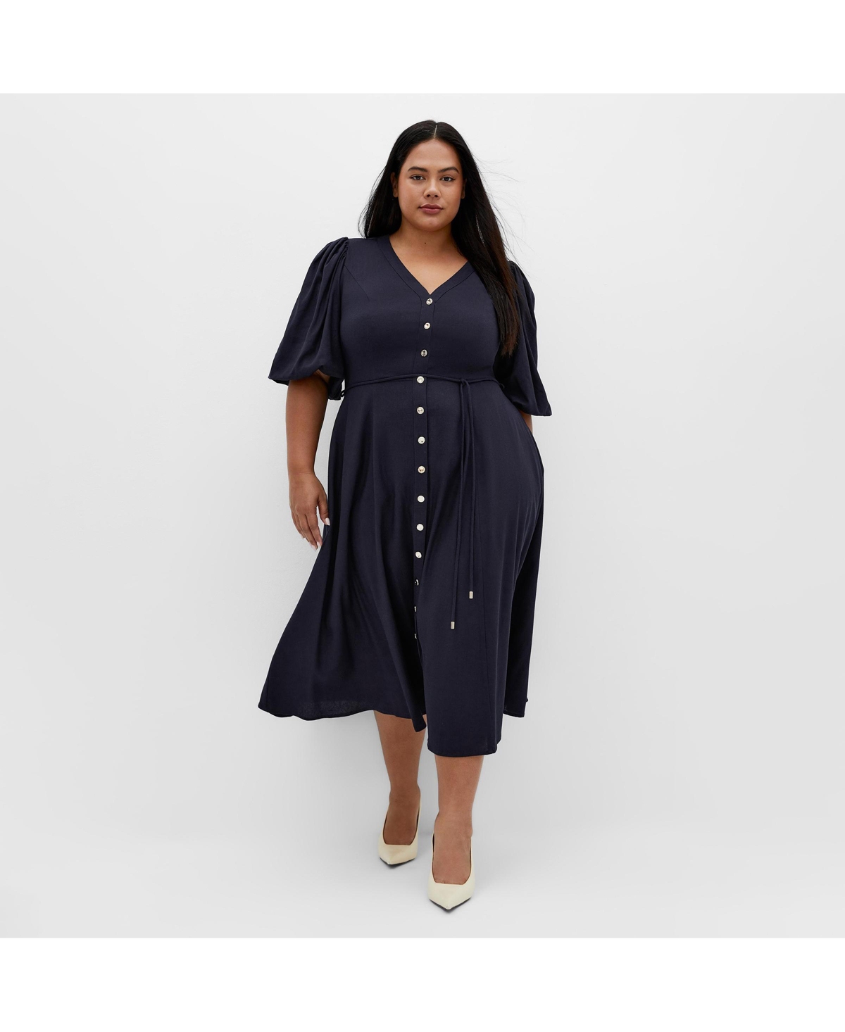 Click here for City Chic Plus Size Dahlia Dress - Navy prices
