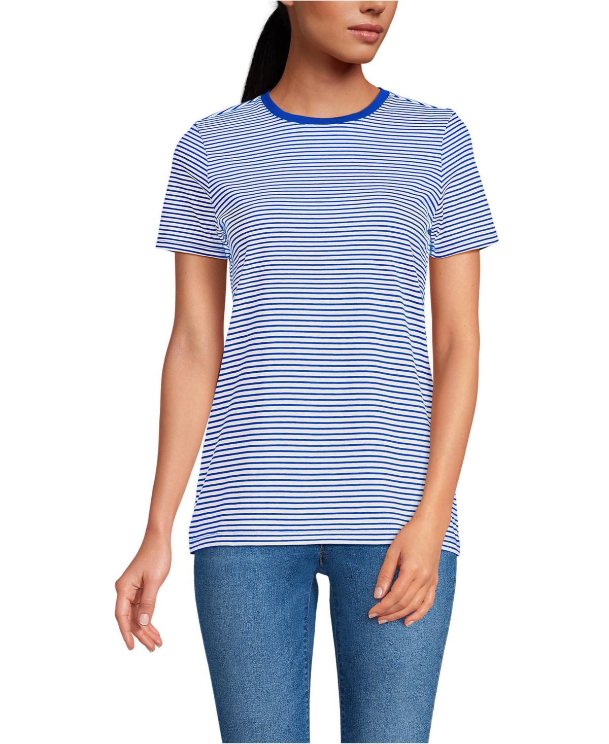 Click here for Lands End Womens Tall Relaxed Supima Cotton Crew N... prices