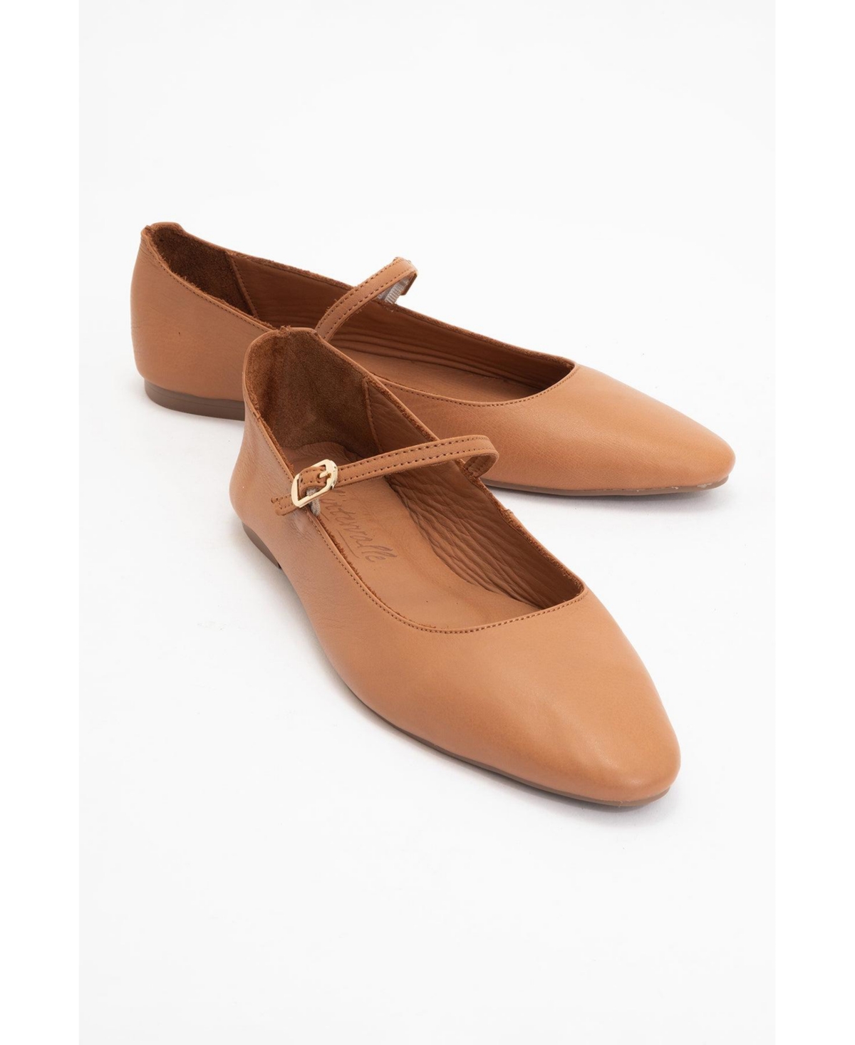 Click here for Lara Leather Mary Jane Flats - Cognac brown leathe... prices