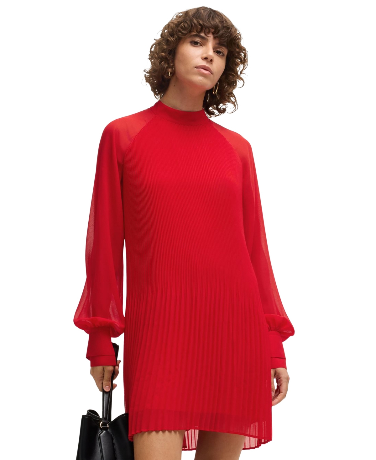 Click here for Boss by Hugo Boss Womens Plisse Pleats High-Neck D... prices