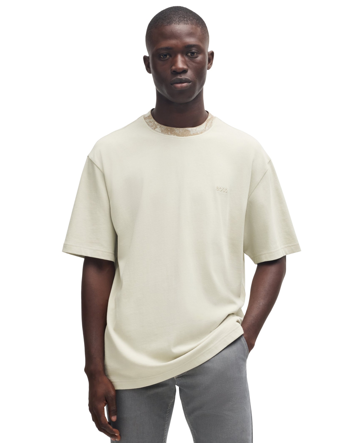 Click here for Boss by Hugo Boss Mens Artwork Collar Relaxed Fit... prices
