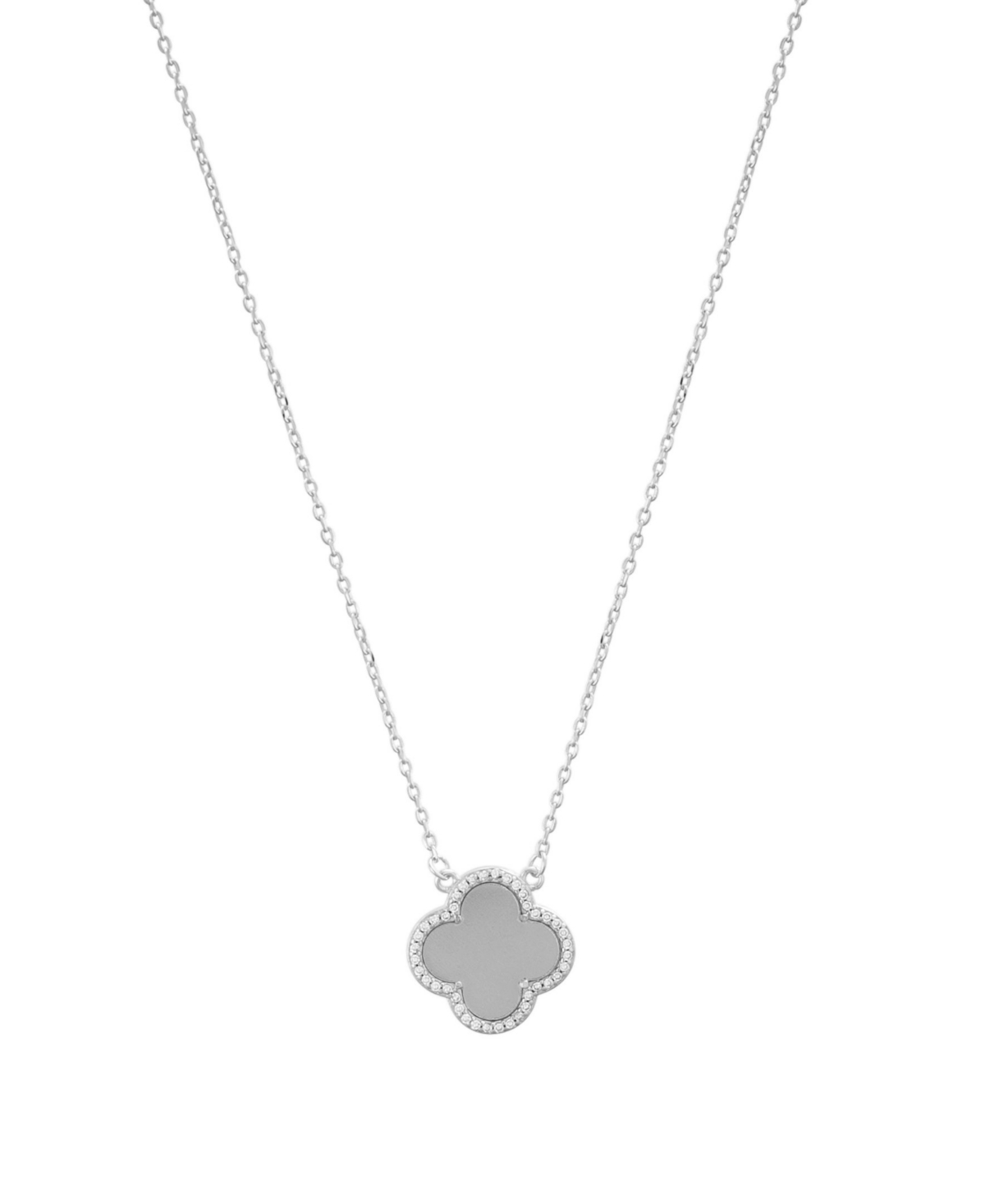 Click here for Adornia Silver Clover Halo Necklace - Silver prices