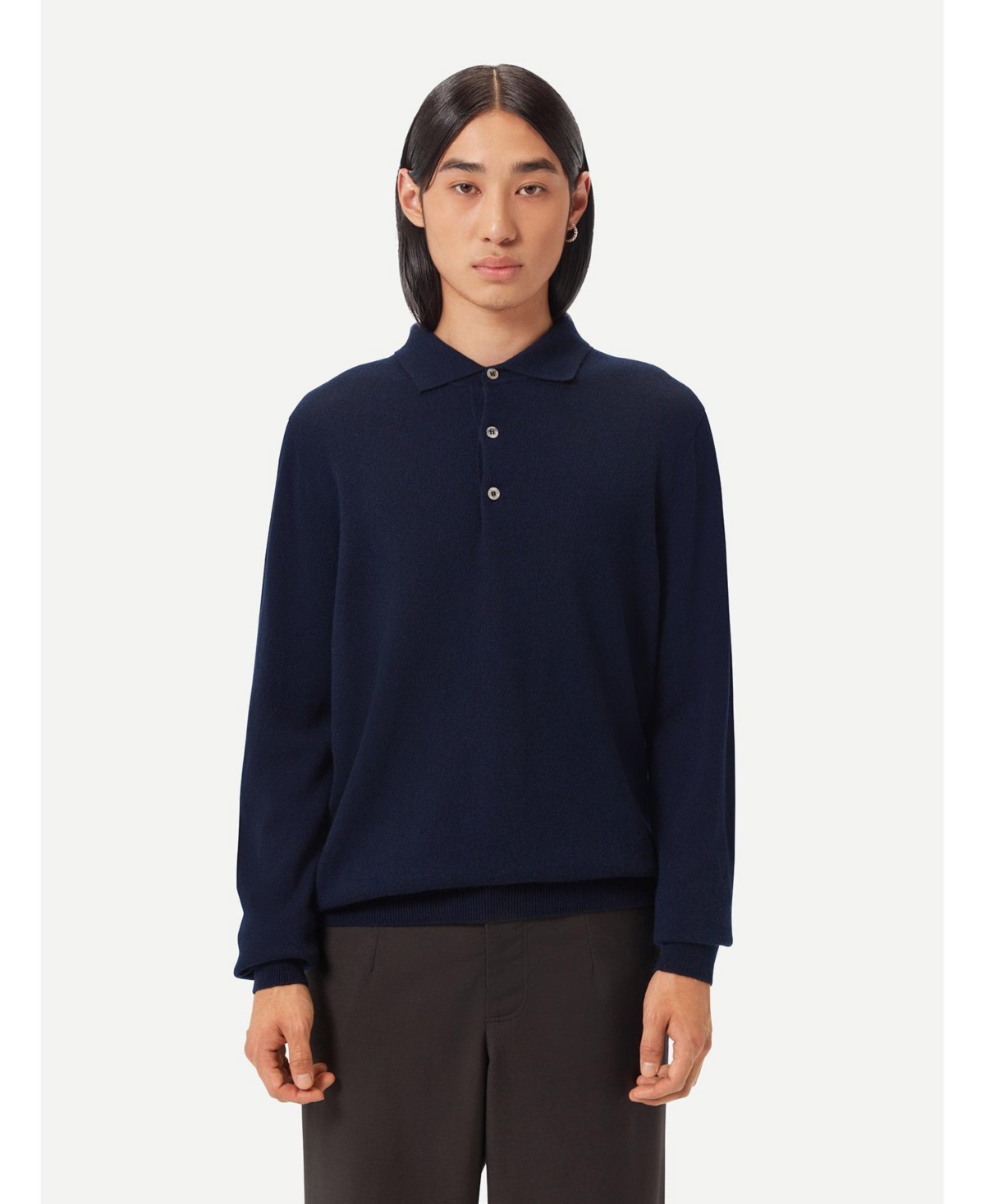 Click here for Gobi Cashmere Mens Polo Neck Sweater - Blue-black... prices