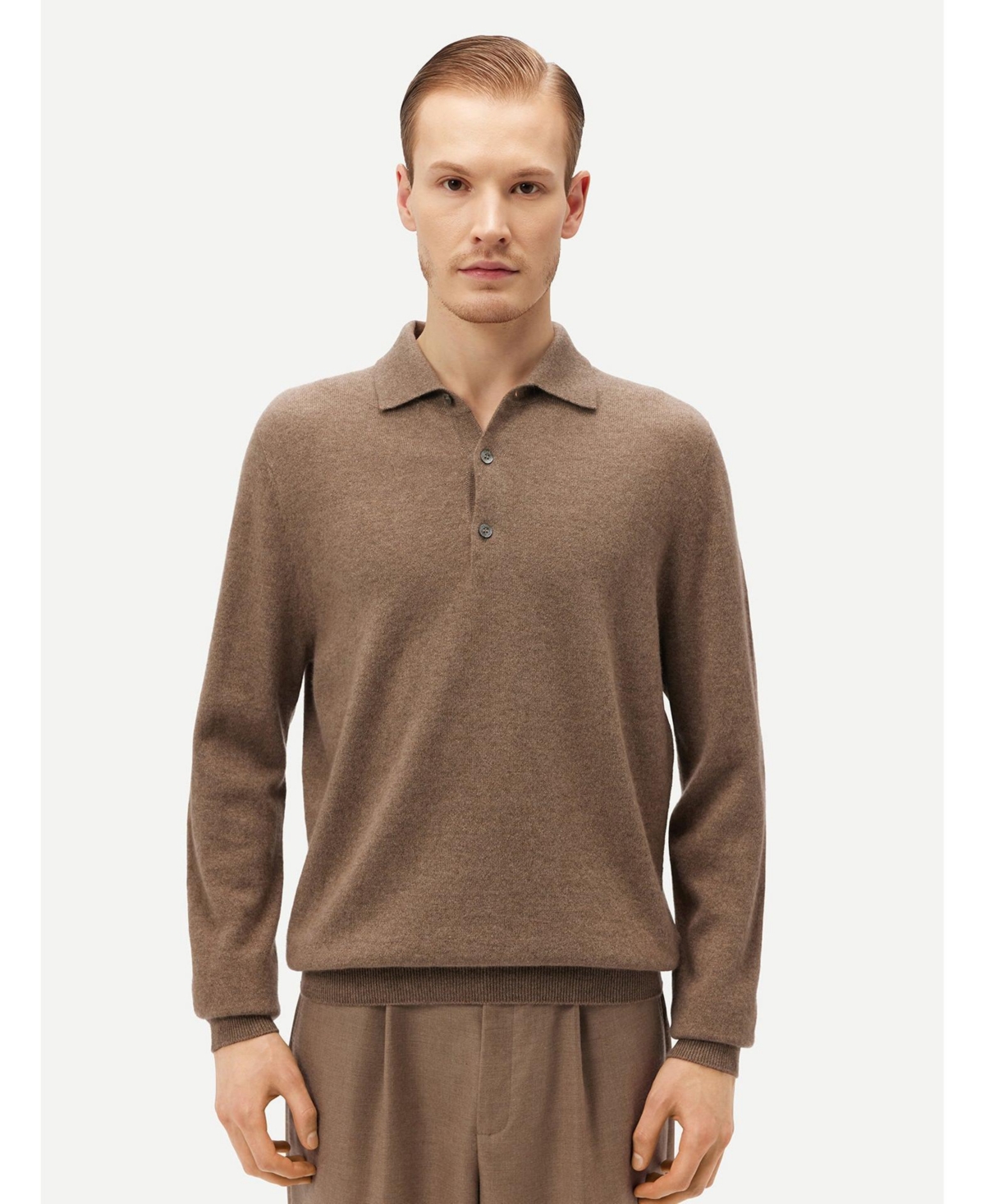 Click here for Gobi Cashmere Mens Polo Neck Sweater - Neutral-tim... prices