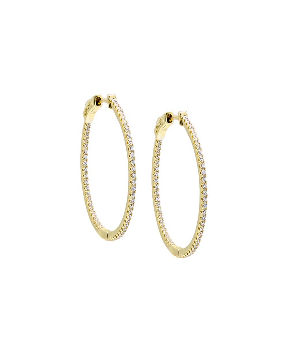 Click here for By Adina Eden Large Fancy Thin Cubic Zirconia Hoop... prices