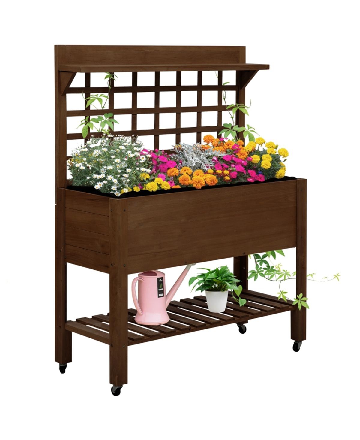 Click here for Durable Wooden Planter Box with Attached Flower Sh... prices