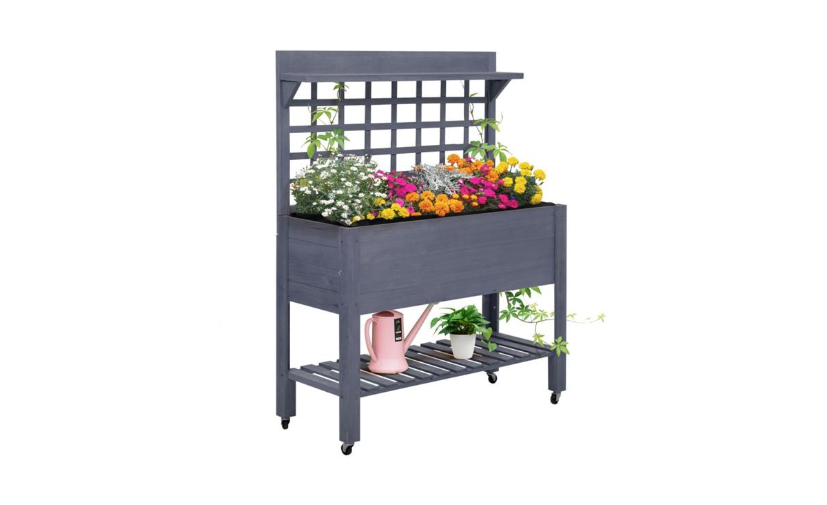 Click here for Durable Wooden Planter Box with Attached Flower Sh... prices