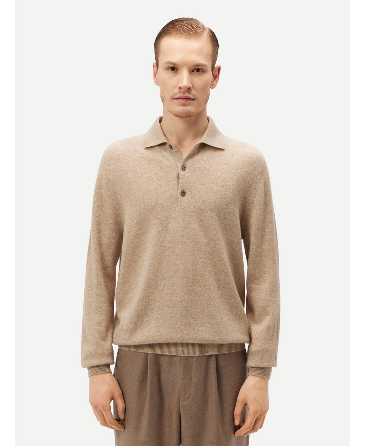 Click here for Gobi Cashmere Mens Polo Neck Sweater - Neutral-oys... prices