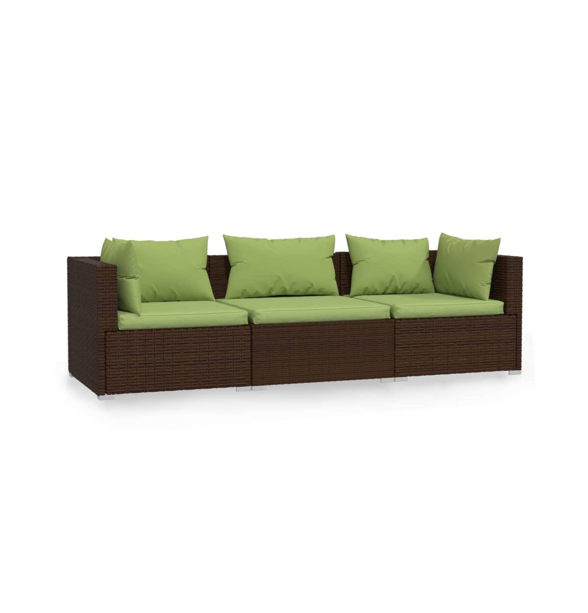 Click here for Wicker Patio Furniture 3 Piece with Cushions Brown... prices