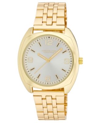 London Fog Unisex Keltic Cushion Case Gold Link Alloy Watch, 38mm - Macy's