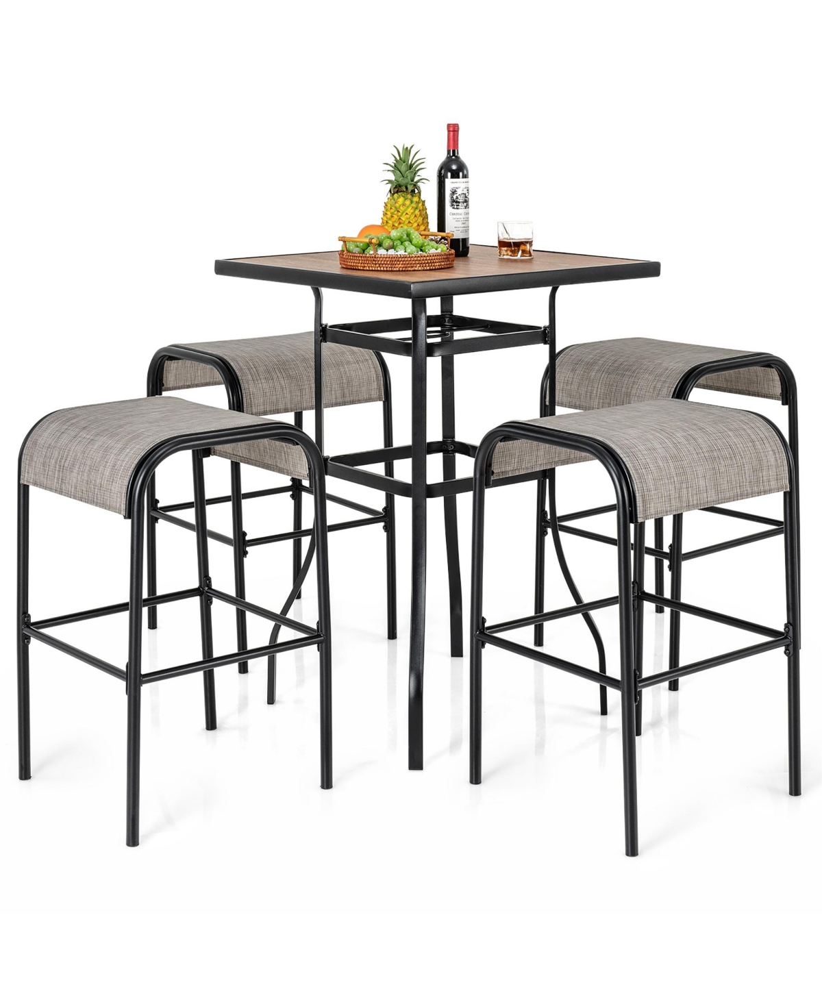 Click here for Gymax 5-Piece Patio Dining Set w/ Umbrella Hole Me... prices