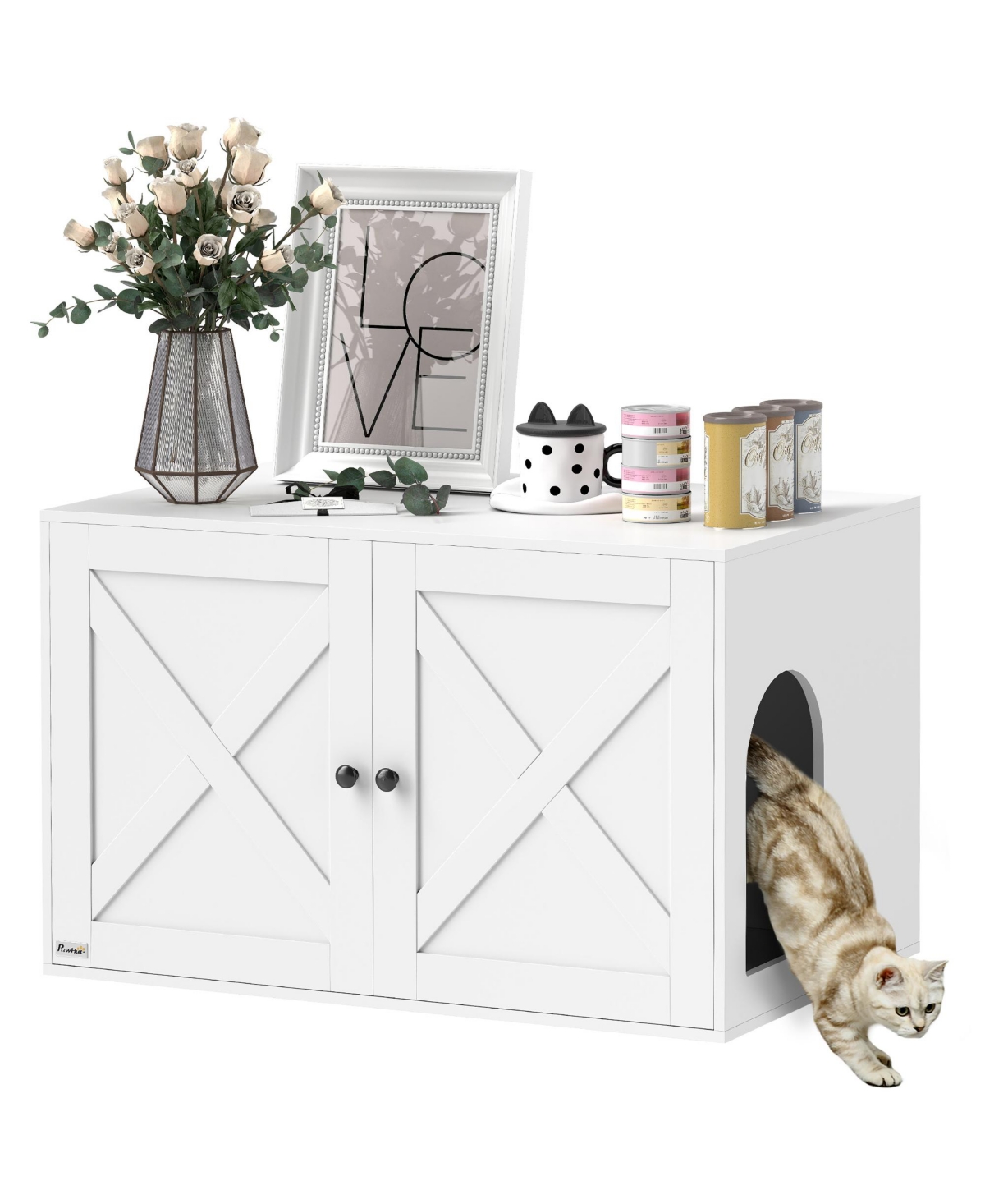 Click here for PawHut Cat Litter Box Enclosure  Hidden Litter Box... prices