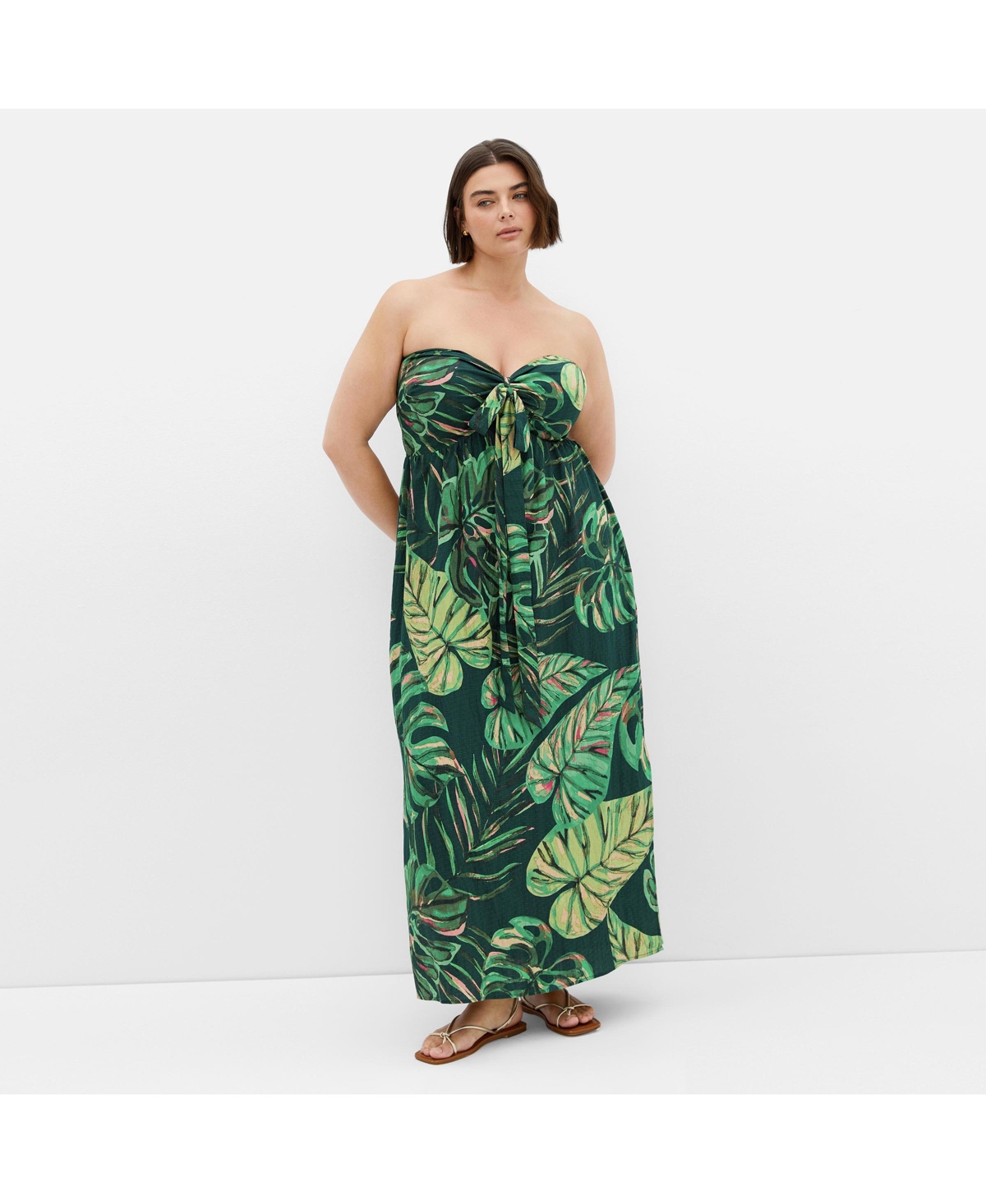 Click here for City Chic Plus Size Peta Palm Maxi Dress - Night p... prices