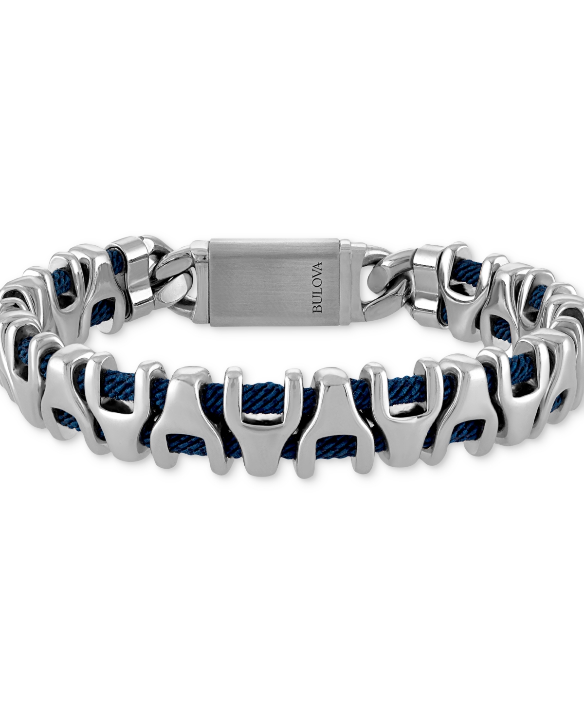 Click here for Bulova Mens Link Stainless Steel Blue Corded Brace... prices