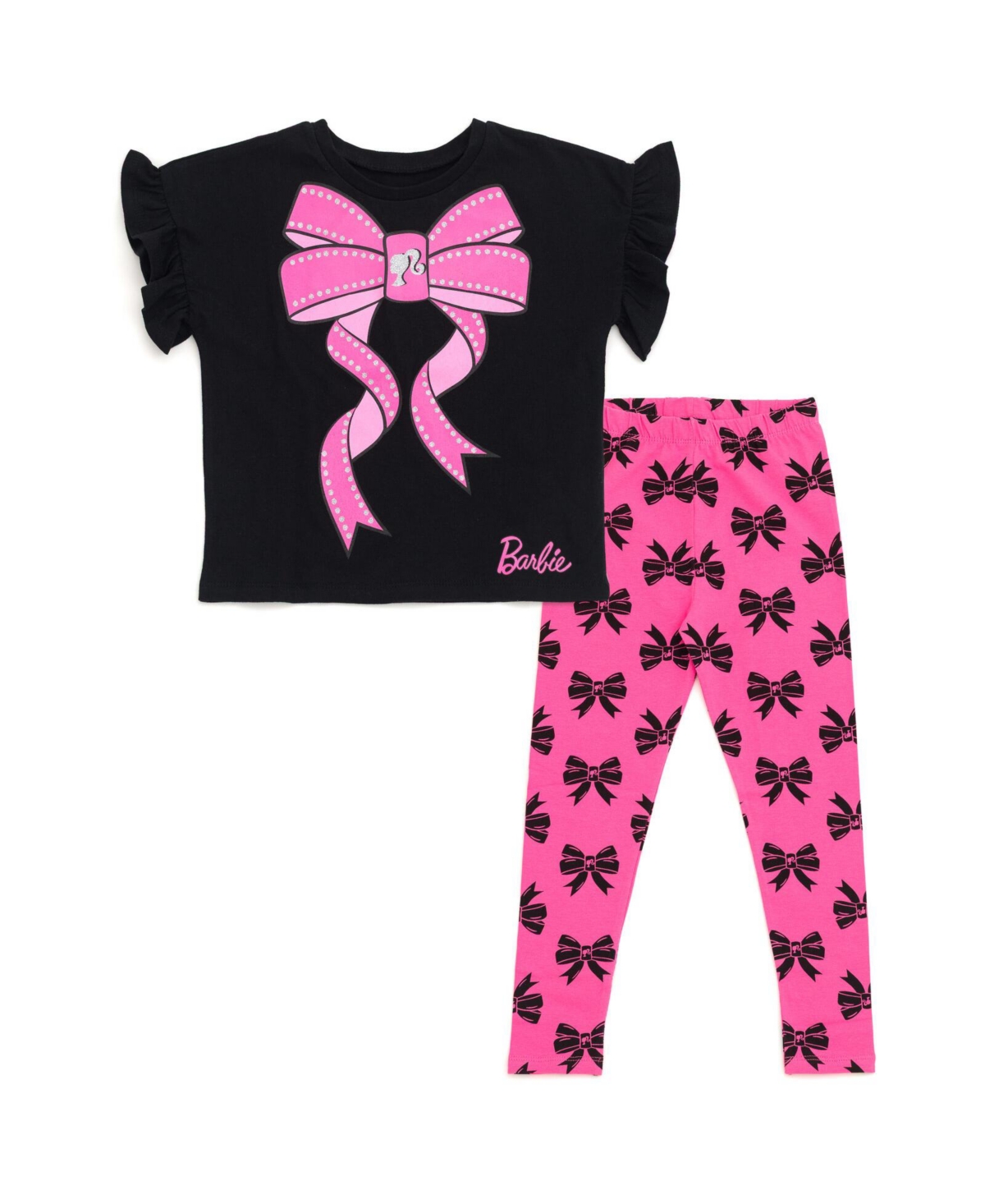 Click here for Barbie Girls T-Shirt and Leggings Outfit Set - Bla... prices