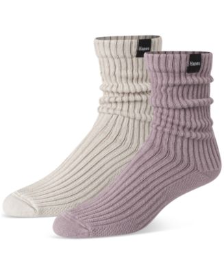 Hanes Men's Originals Premium SuperSoft Slouch Crew Socks, 2-Pack - Macy's