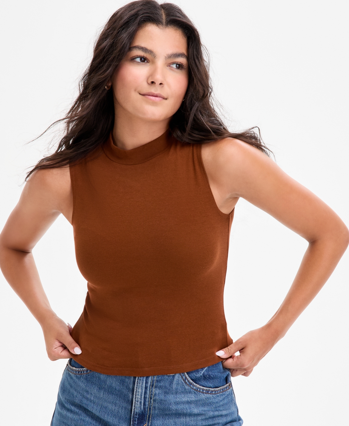 Click here for Levis Womens Effortless Mock-Neck Tank - Sorrel Ho... prices