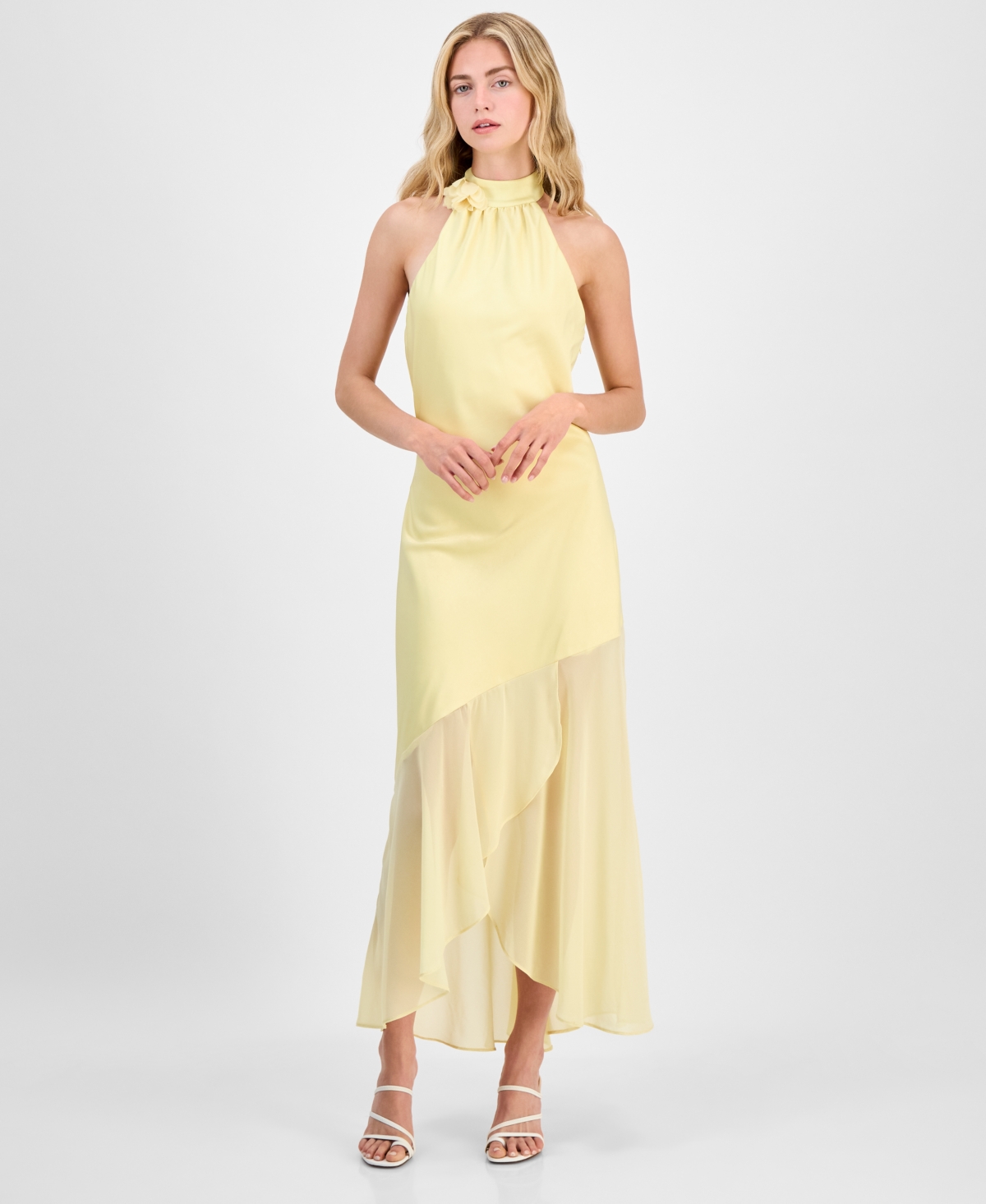 Click here for En Saison Womens Alexa Halter Maxi Dress - Butter... prices