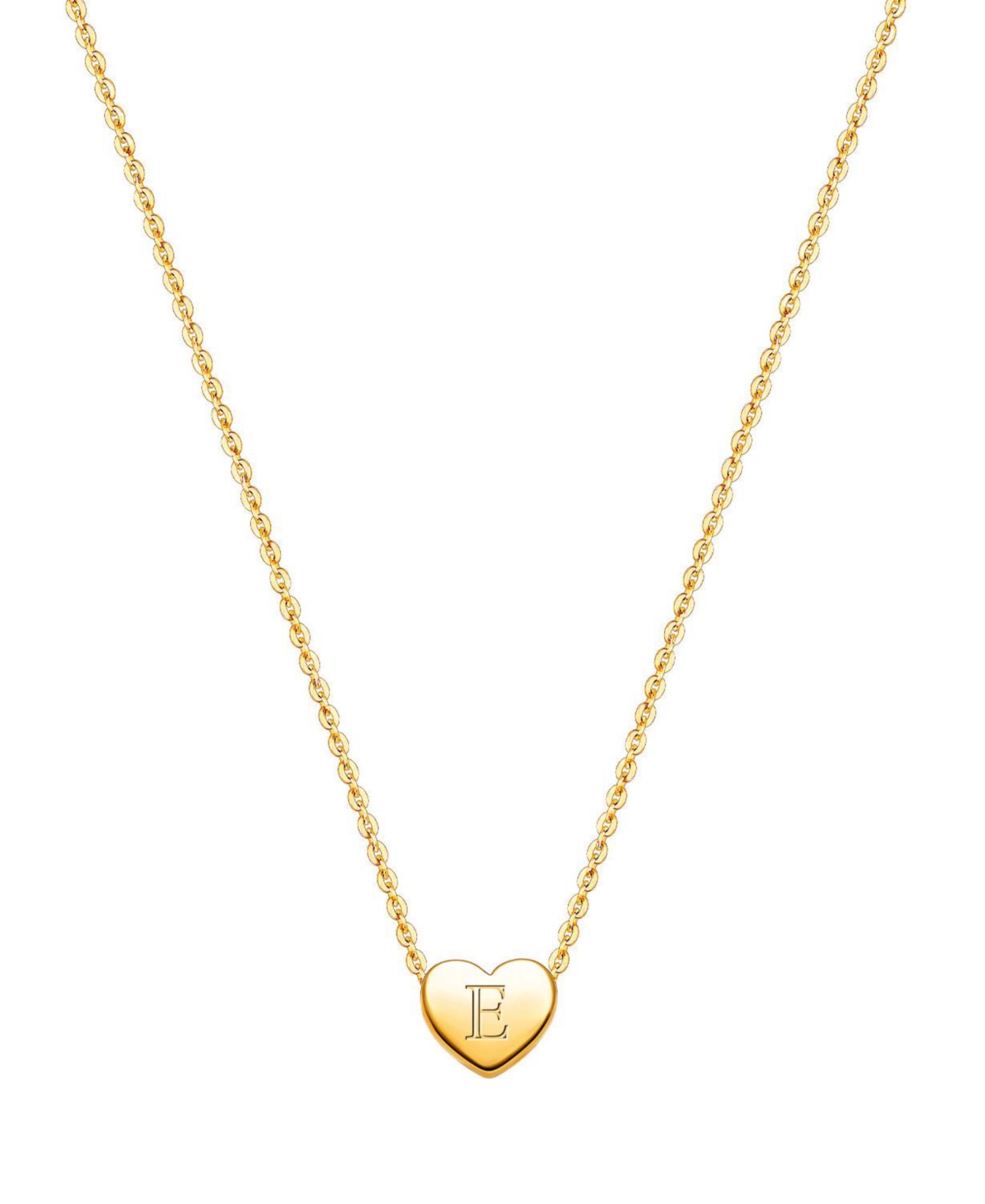 Tiny Blessings Girls 14K Gold Mini Sliding Heart & Engraved Initial 13-14 Necklace - Children