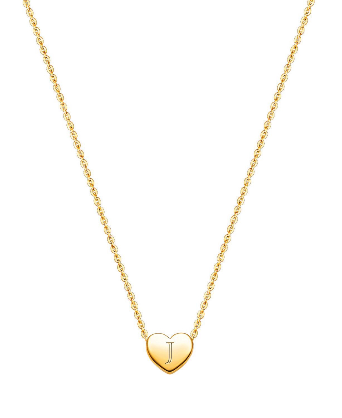 Tiny Blessings Girls 14K Gold Mini Sliding Heart & Engraved Initial 13-14 Necklace - Children