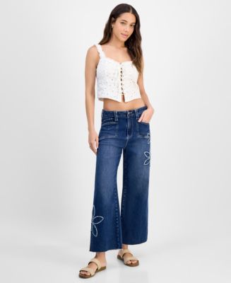 Driftwood Women's Sabina Mid-Rise Denim On Denim Jeans - Macy's