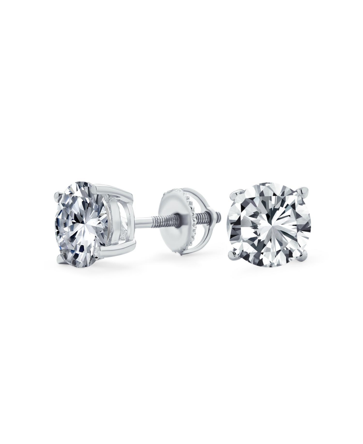 Click here for Bling Jewelry Round Solitaire Cz Stud Earrings Scr... prices