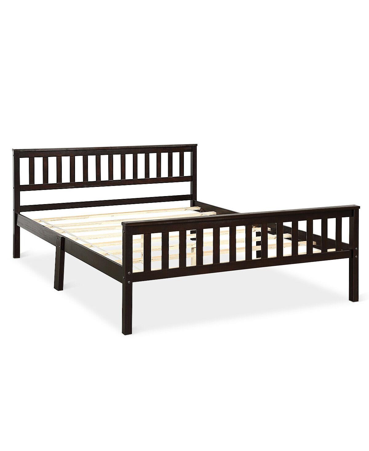 Click here for Wood Bed Frame Support Platform with Headboard and... prices