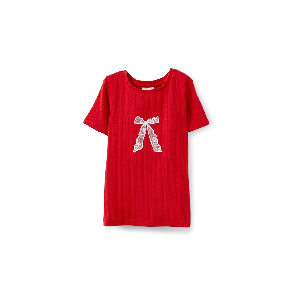 Click here for Cotton On Little Girls Raya Tee - Varsity red/bow prices