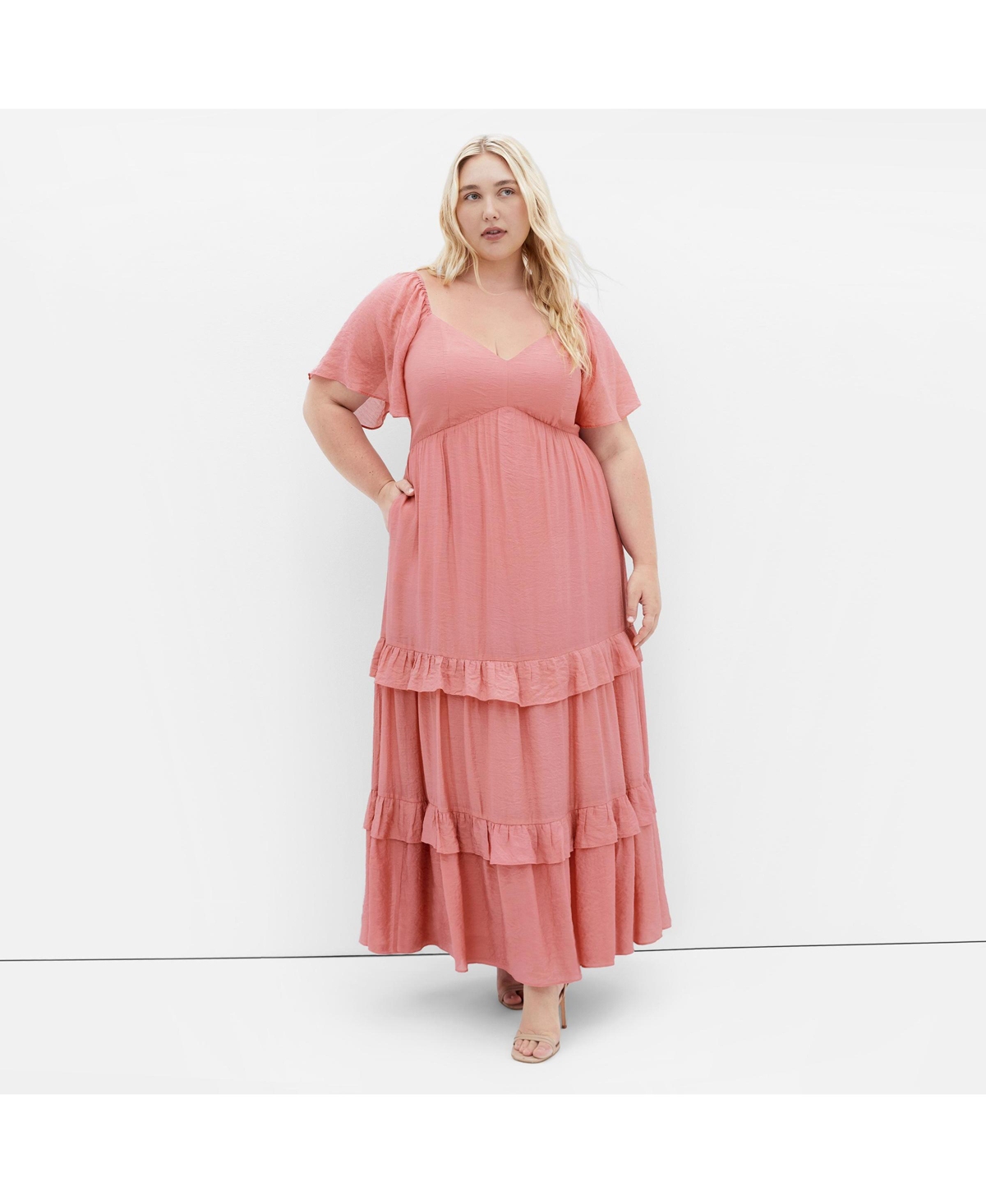 Click here for City Chic Plus Size Marci Maxi Dress - Deep rose prices