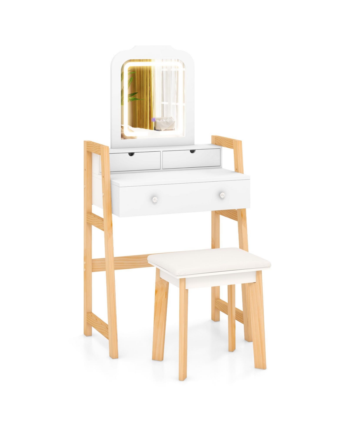 Click here for Makeup Vanity Desk with 3-Color Led Lighted Mirror... prices
