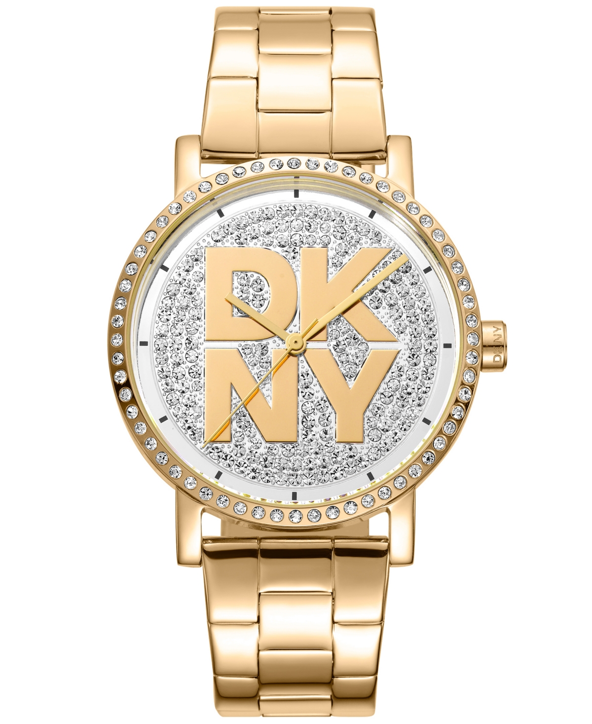 Click here for Dkny Womens Soho Logo Gold-Tone Stainless Steel Br... prices
