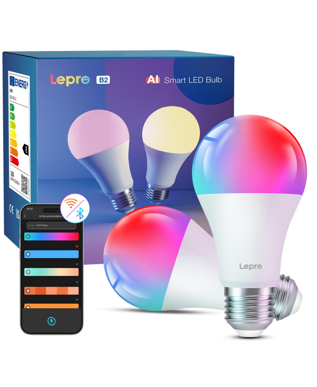 Click here for Lepro B2 Ai Smart Light Bulbs - 1100LM WiFi & Blue... prices