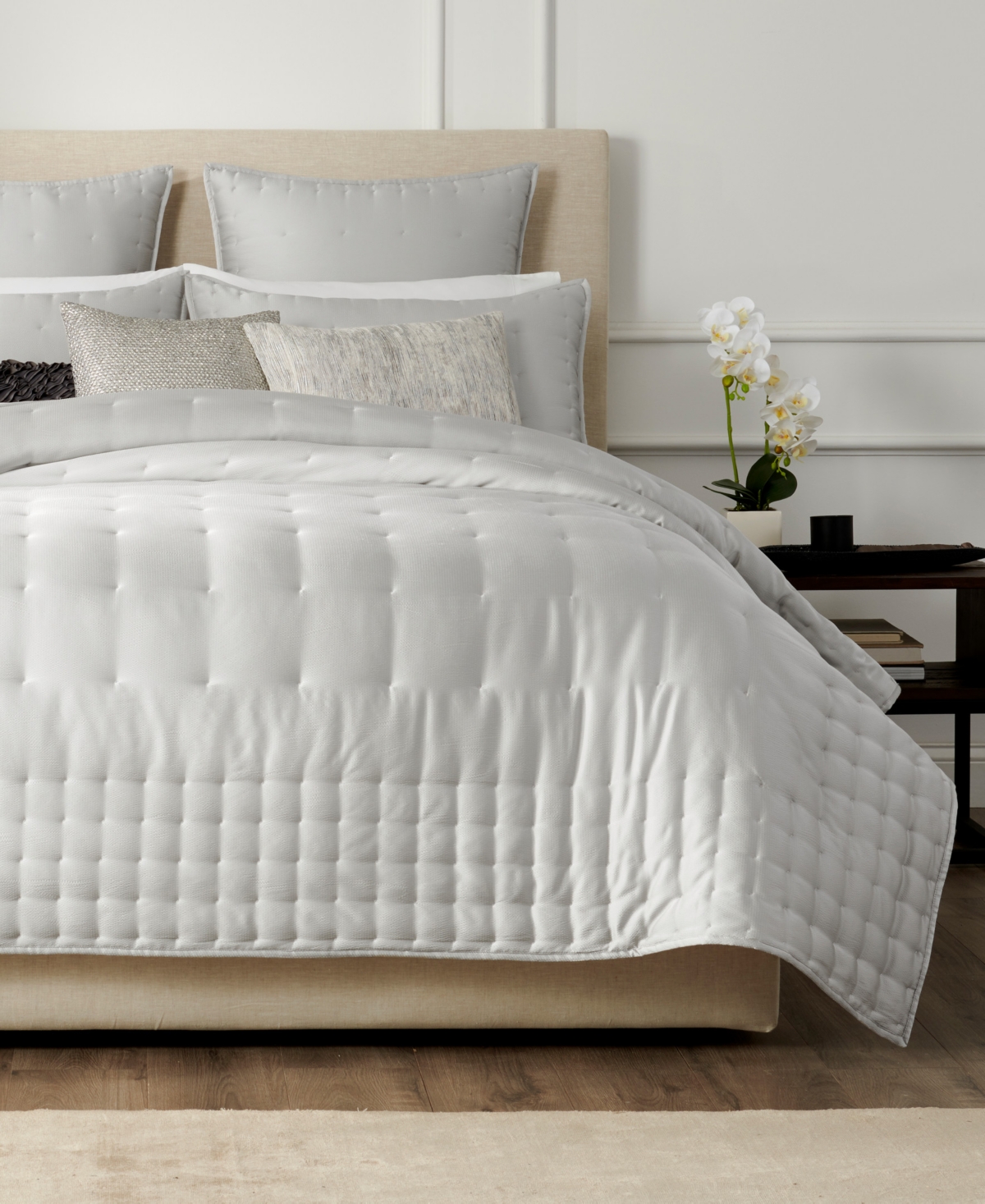 Donna Karan Hammered Silk and Cotton Quilt  King